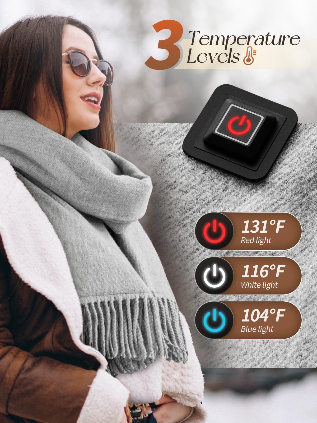 Snapklik.com : Eventek Heated Scarf For Men/Women