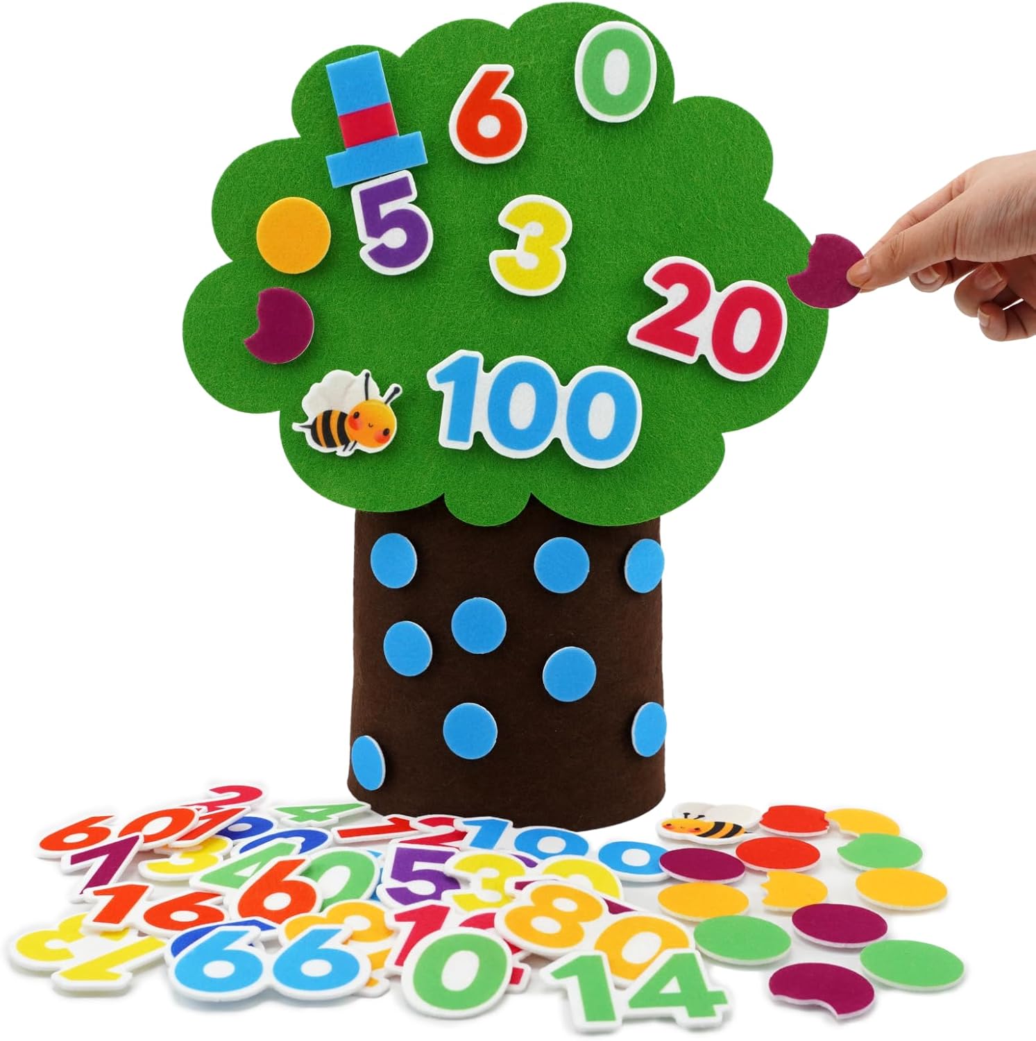 Amazon.com: CHEFAN Felt Number Tree Counting Toy, Coconut Tree Math ...