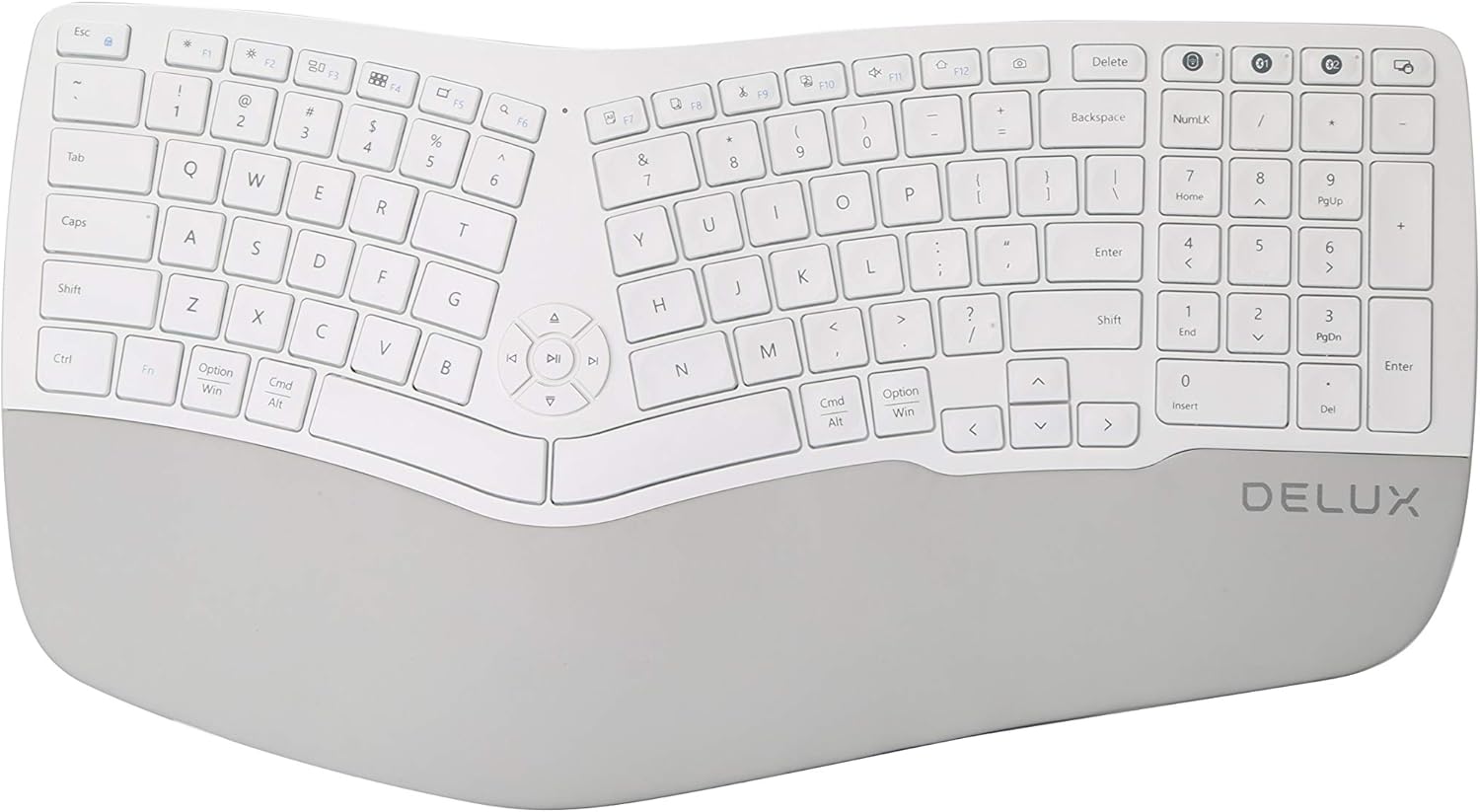 Delux Wireless Ergonomic Keyboard, Vertical Keyboard, Wrist Rest ...