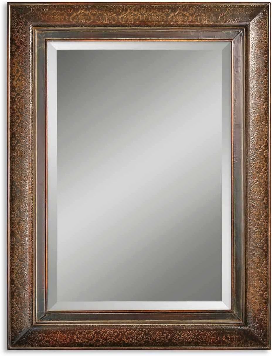 Amazon.com: Decorative Copper Mirror the Rowena Collection Copper Wood ...