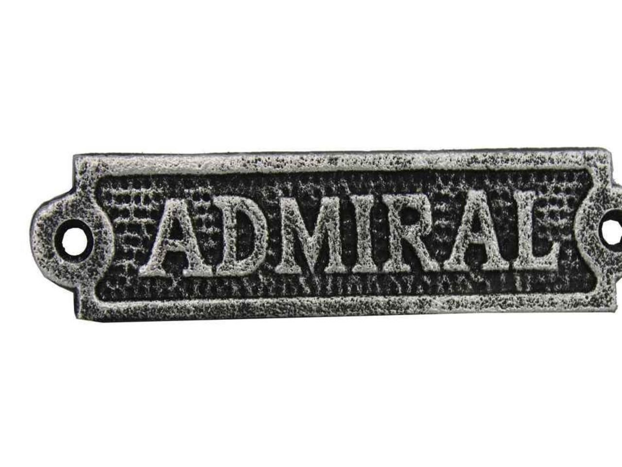 Hampton Nautical Solid Brass Admiral Sign, 5, Brass