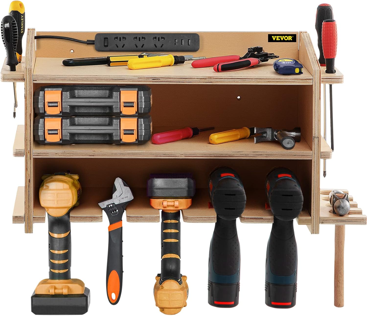 Amazon.com: VEVOR Power Tool Organizer, Wall Mounted Drill Holder, 5 ...