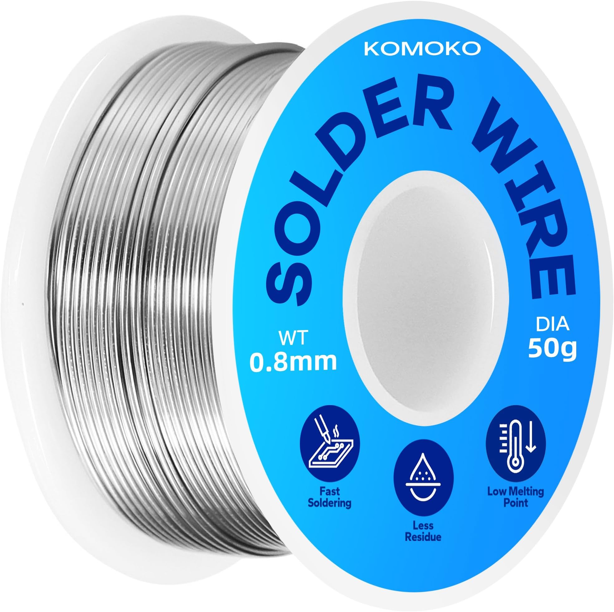 Komoko Tin Lead Rosin Core Solder Wire (0.8mm, 50g), Soldering Wire ...