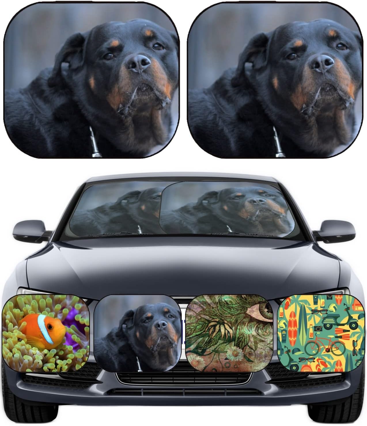Amazon.com: Windshield Shades for Vehicles Car Sun Shade 2-Piece ...