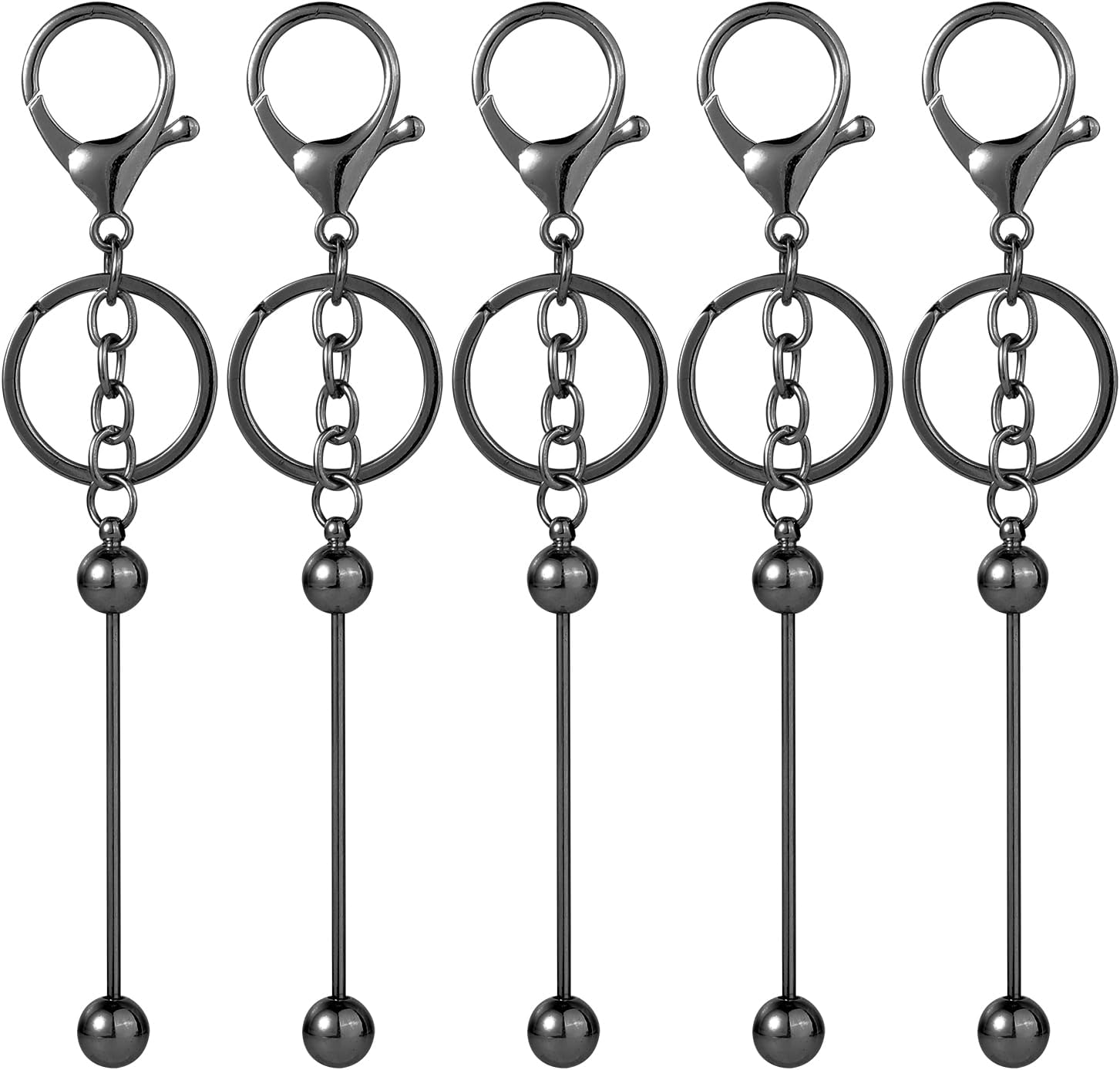 Amazon.com: 5pcs Beadable Keychain Bars, Stylish Bead Keychain Blanks ...