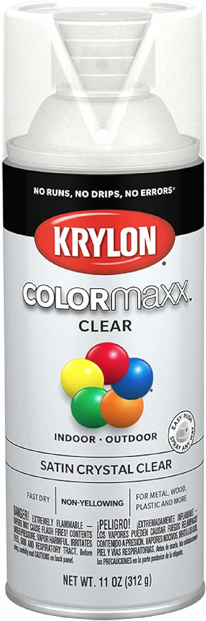 Krylon K05562007 COLORmaxx Acrylic Clear Finish for Indoor/Outdoor Use ...