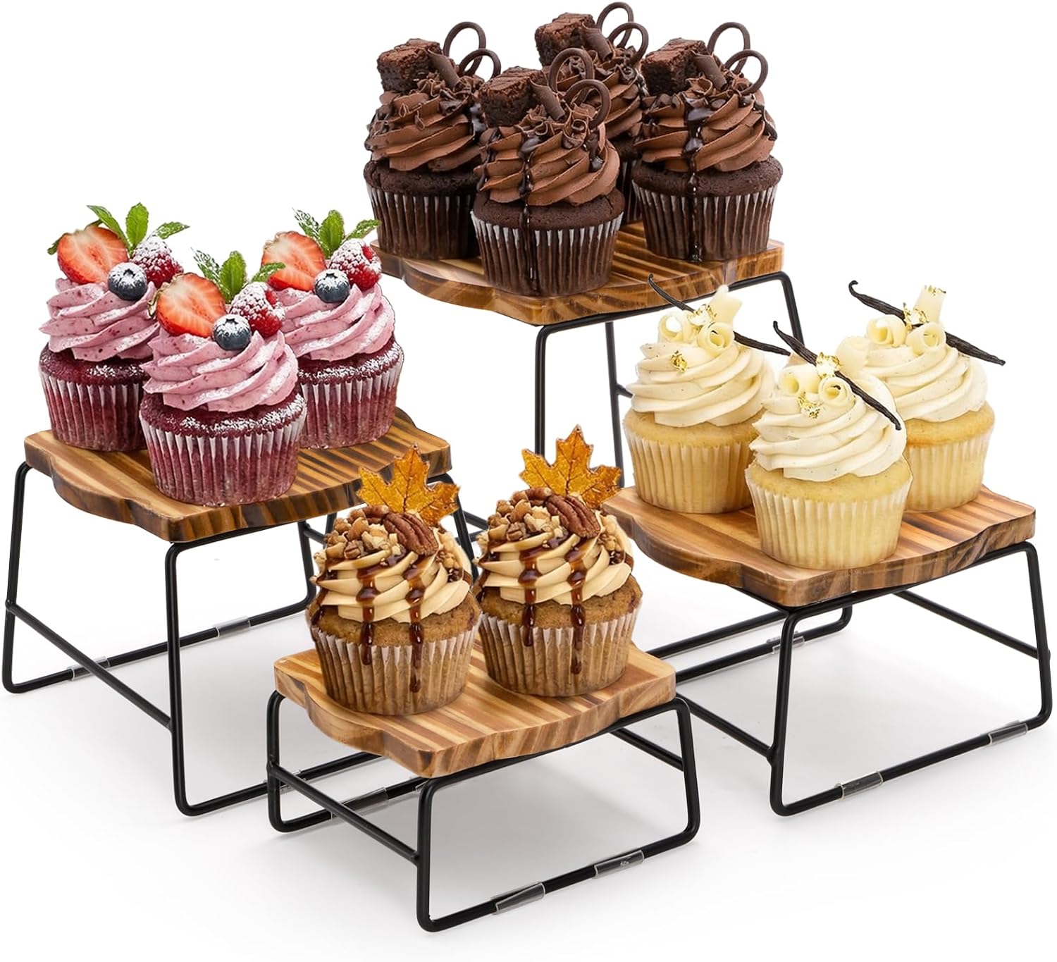 Amazon.com: ZENFUN 4 Piece Wood Buffet Risers, Dessert Table Risers ...