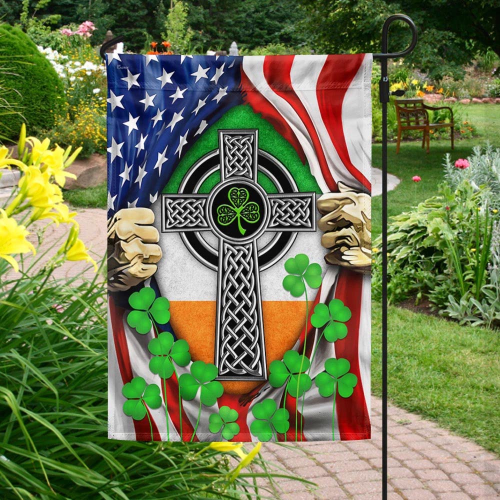 Irish American Flag Tattoo Irish American Pride Embroidery Design