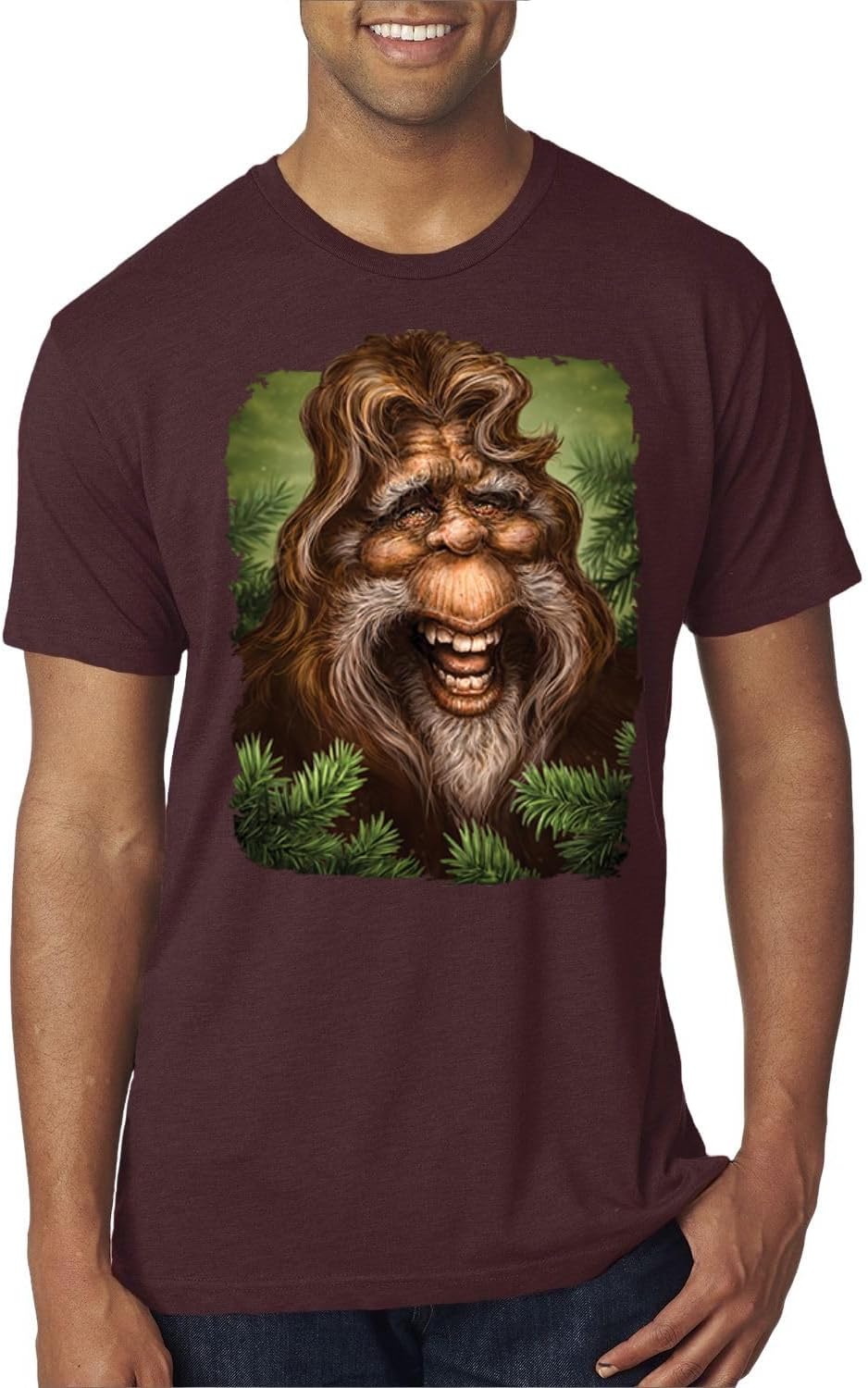 Amazon.com: Bigfoot Sasquatch Portrait Pop Culture Mens Premium Tri ...
