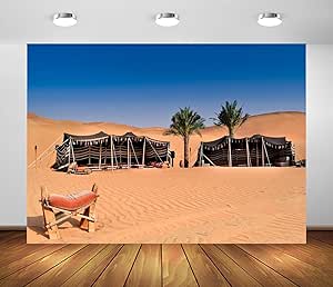 Amazon.com : BELECO 9x6ft Fabric Desert Camp Tent Backdrop Desert Sand ...