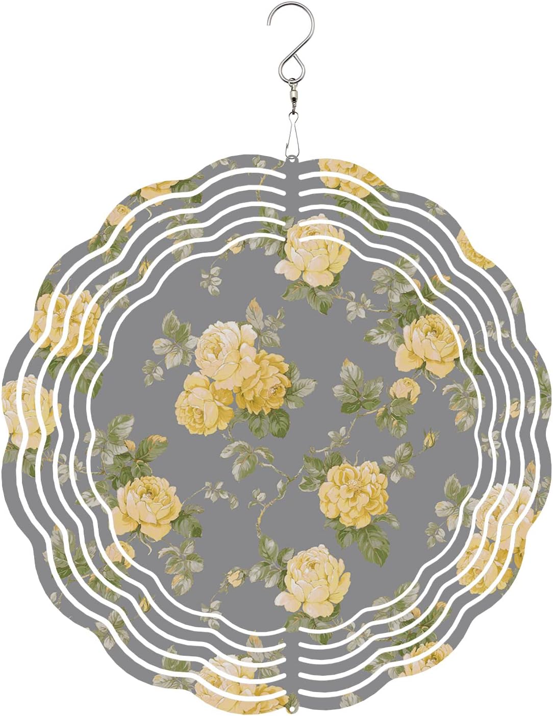 Amazon.com: Wind Spinners for Yard and Garden- Yellow Flowers 3D Metal ...