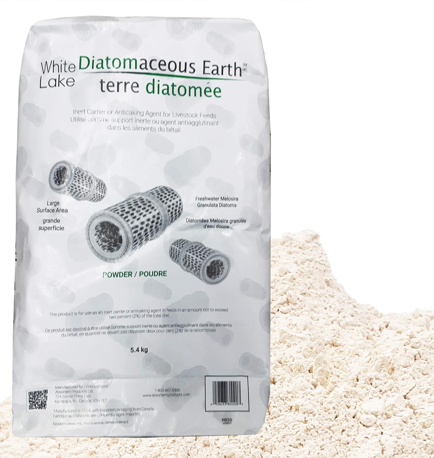 H020 - Food Grade White Lake Diatomaceous Earth 5.4 kg (11.9 lb ...