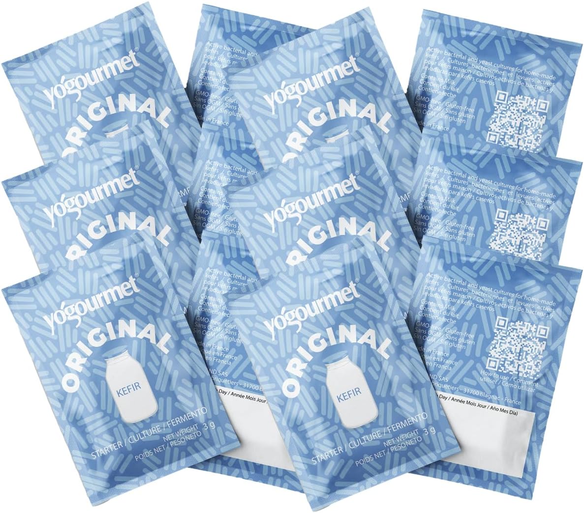 Yogourmet Kefir Starter (12 Sachets = 12 Liters of Kefir) - Make kefir ...