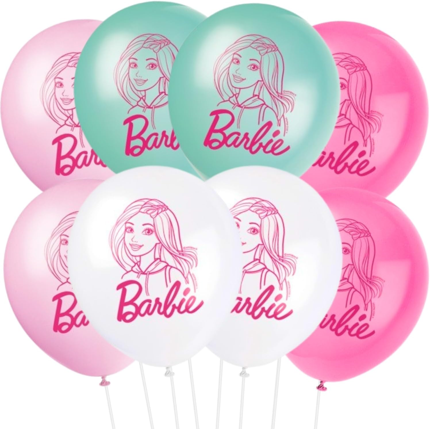 Amazon.com: Unique Assorted Colors Barbie Latex Balloons (Pack of 8 ...