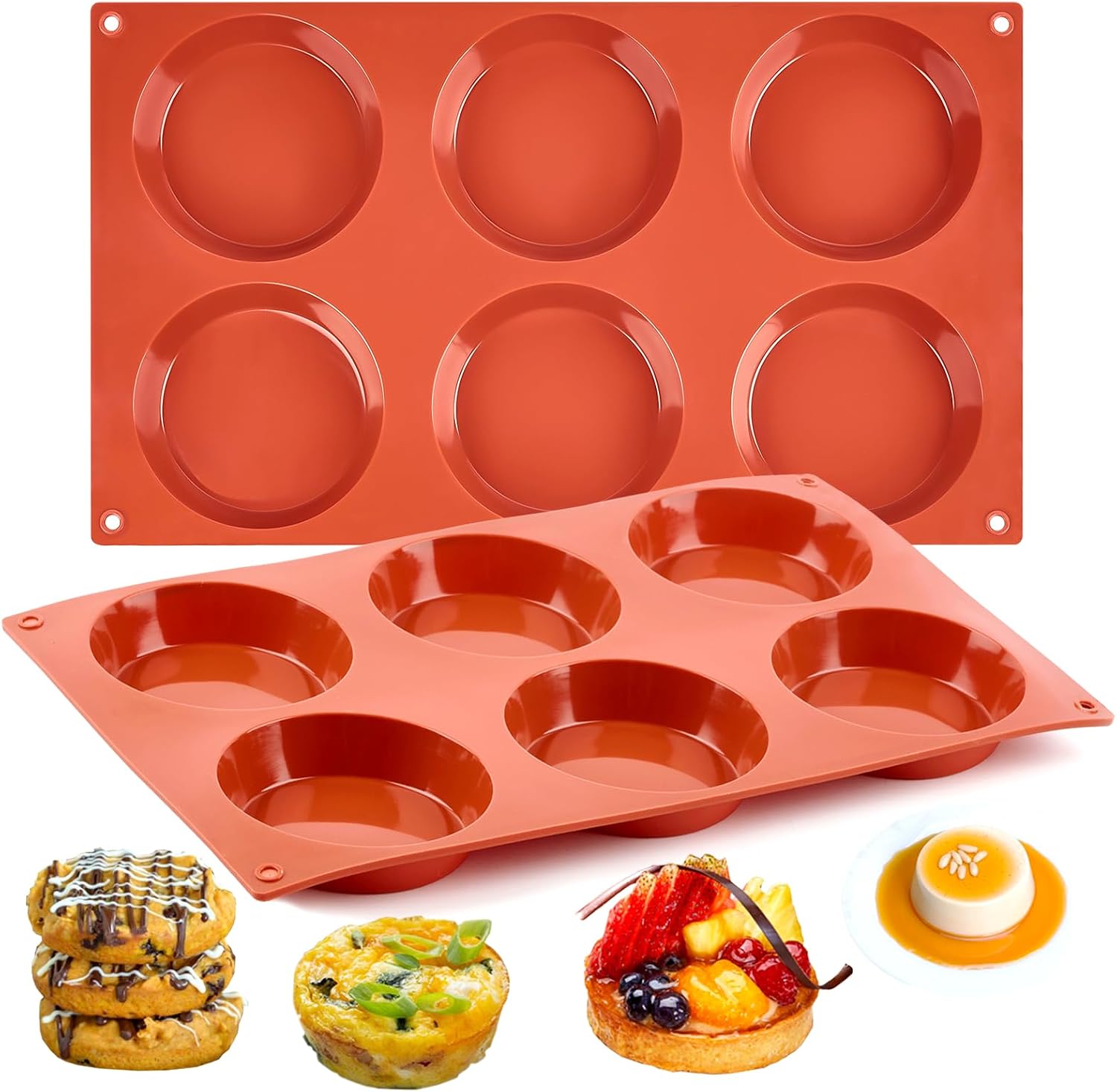 Amazon.com: Ocmoiy Silicone Muffin Top Pans/Egg Molds for Baking Non ...