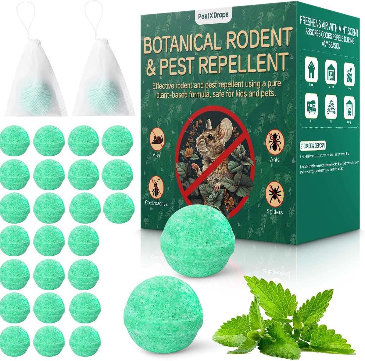 Amazon.com: Mice Rats Repellent 28 PCS, Peppermint Oil Moth Balls for ...