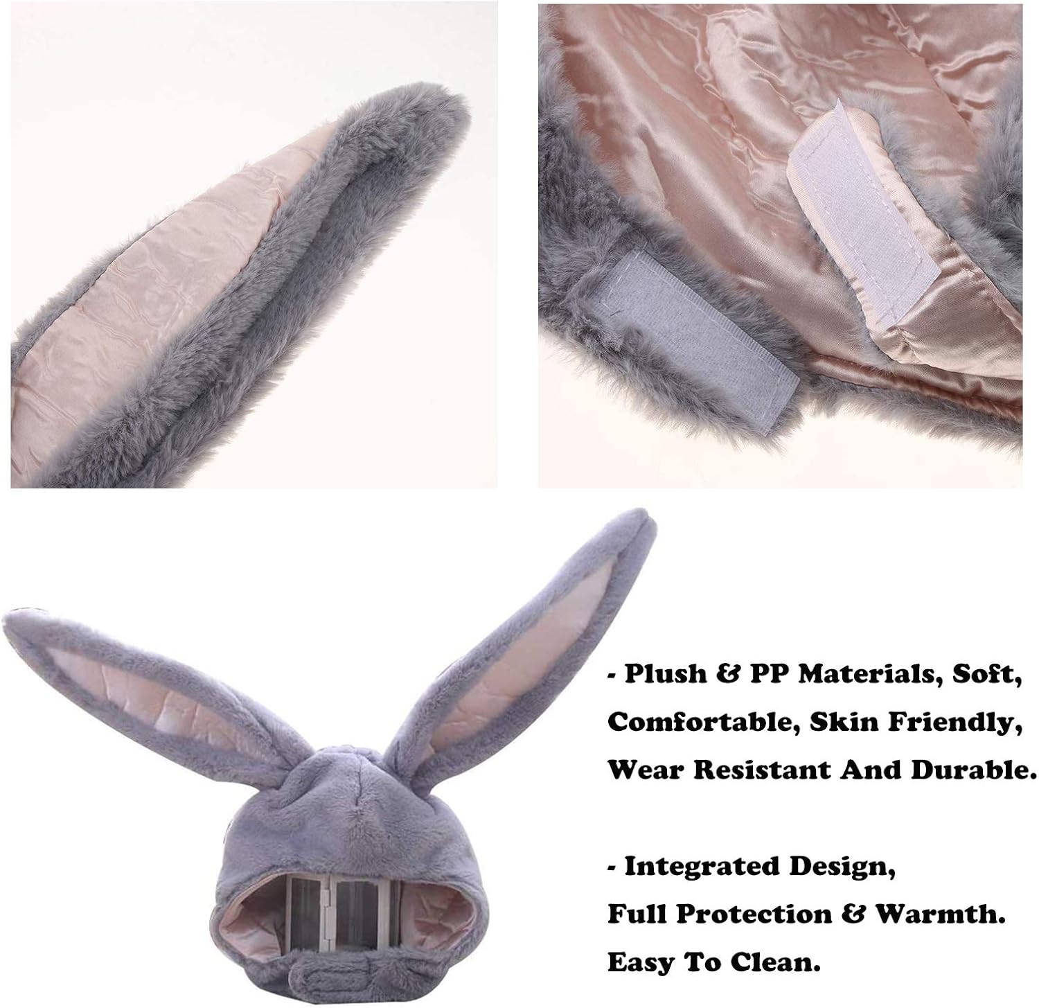 Soft Plush Rabbit Ears Hat Caps Rabbit Bunny Ears Headwear Rabbit Ears ...