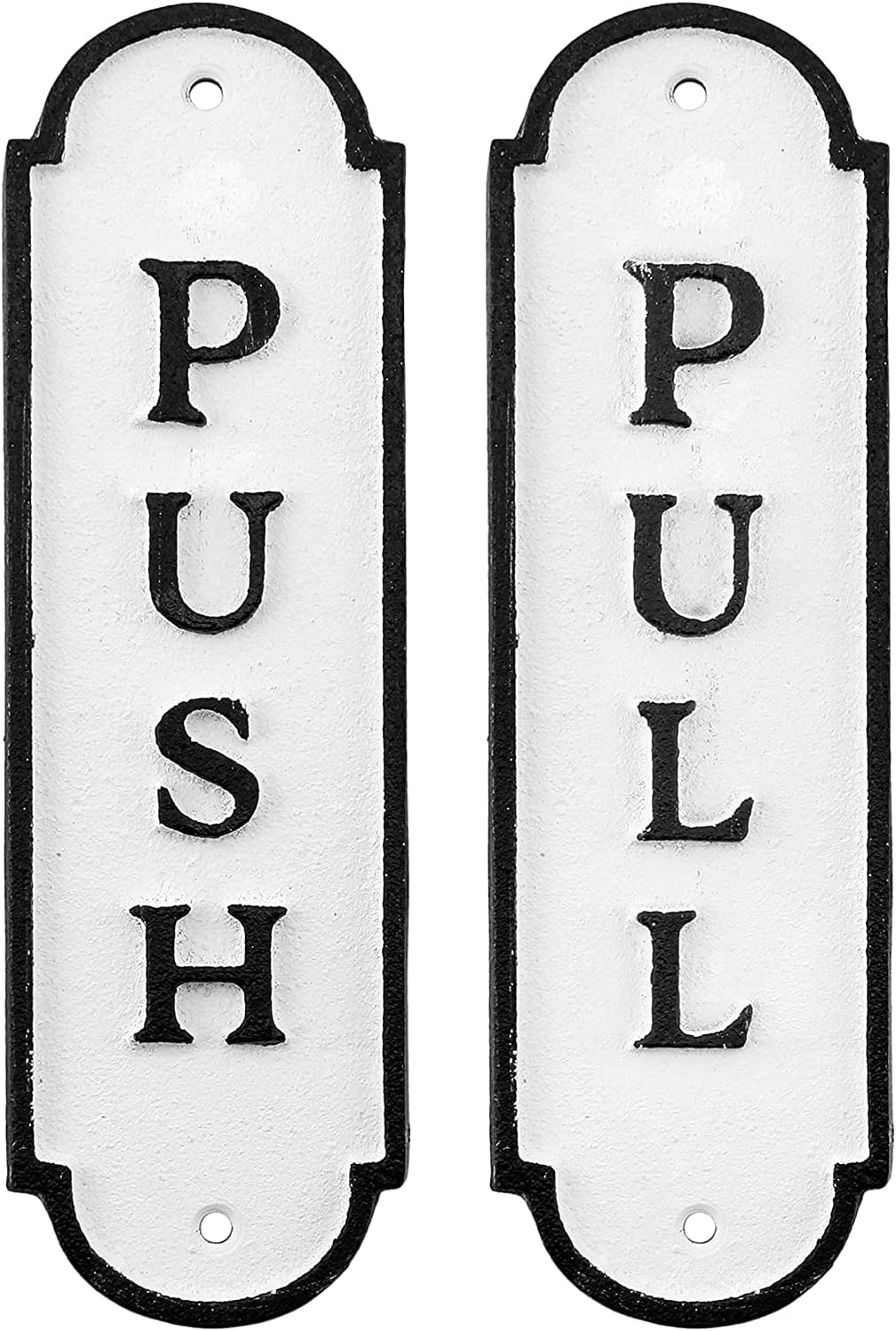 Amazon.com: AuldHome Push Pull Door Signs (Set of 2); Cast Iron ...