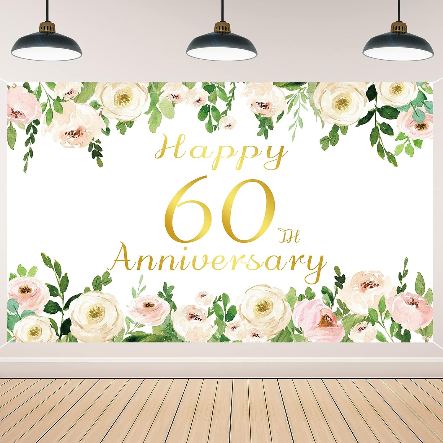 Amazon.com : Vlipoeasn Elegant White 60th Wedding Anniversary ...