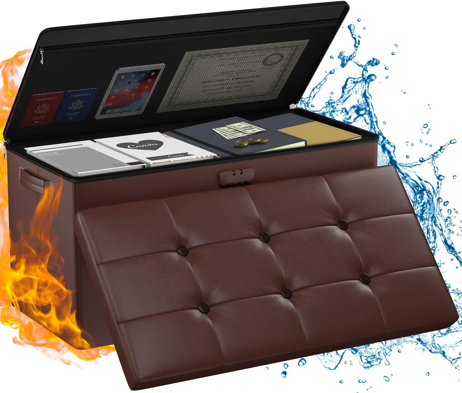 Amazon.com: ENGPOW Storage Ottoman Bench,Fireproof Folding Storage ...