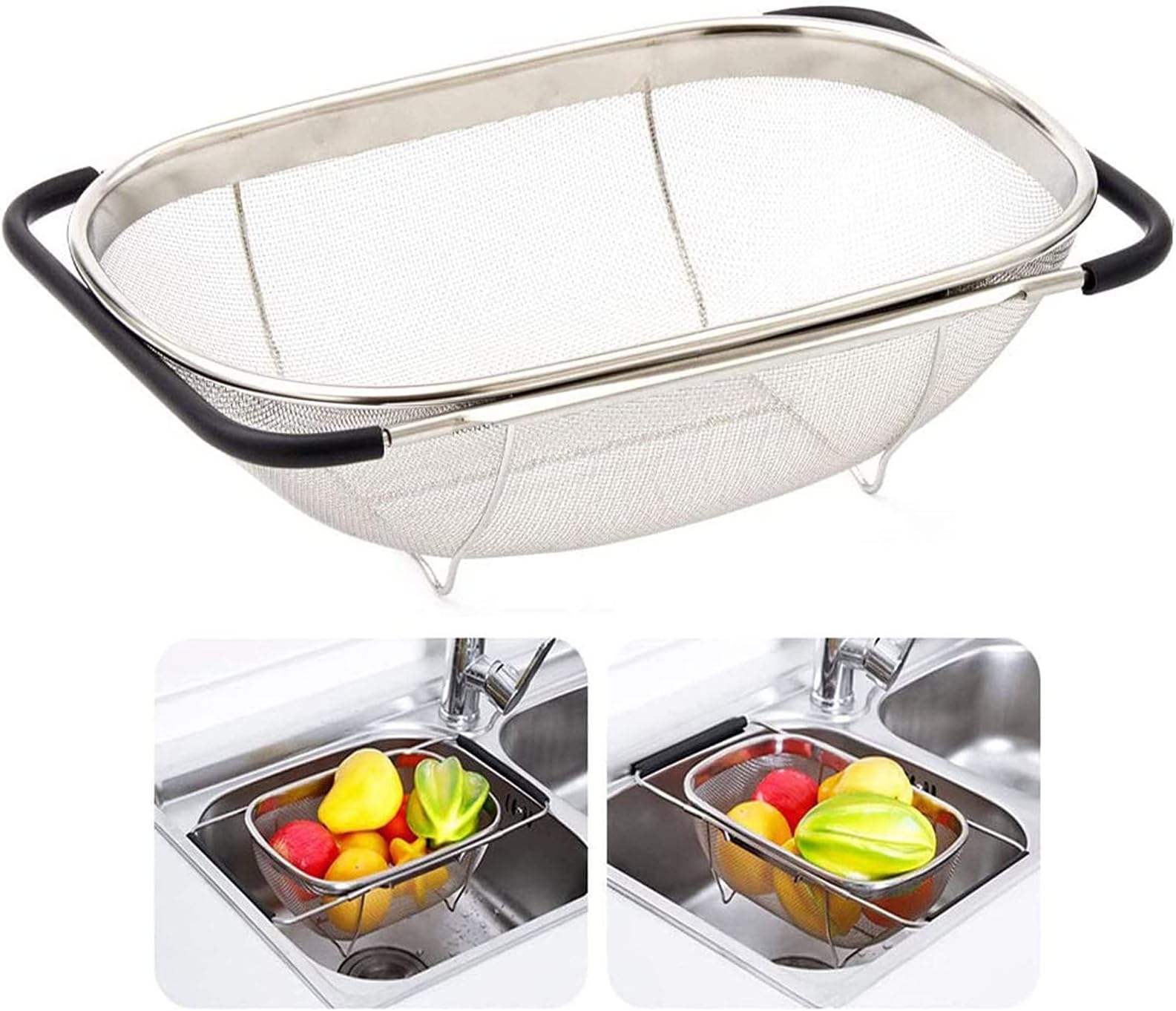 Amazon.com: Sheffsky Expandable Strainer Over The Sink Colander ...