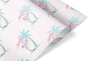 Amazon.com: Sandy & Bright Coastal Christmas Wrapping Paper, Tropical ...