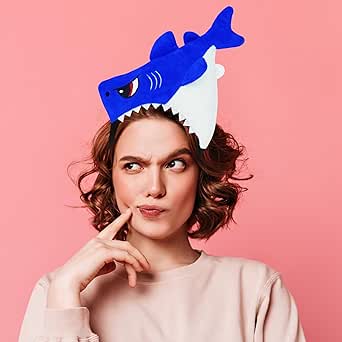 Amazon.com: IGMaryBox Blue Shark Headband Animal Ears Headwear Plush ...