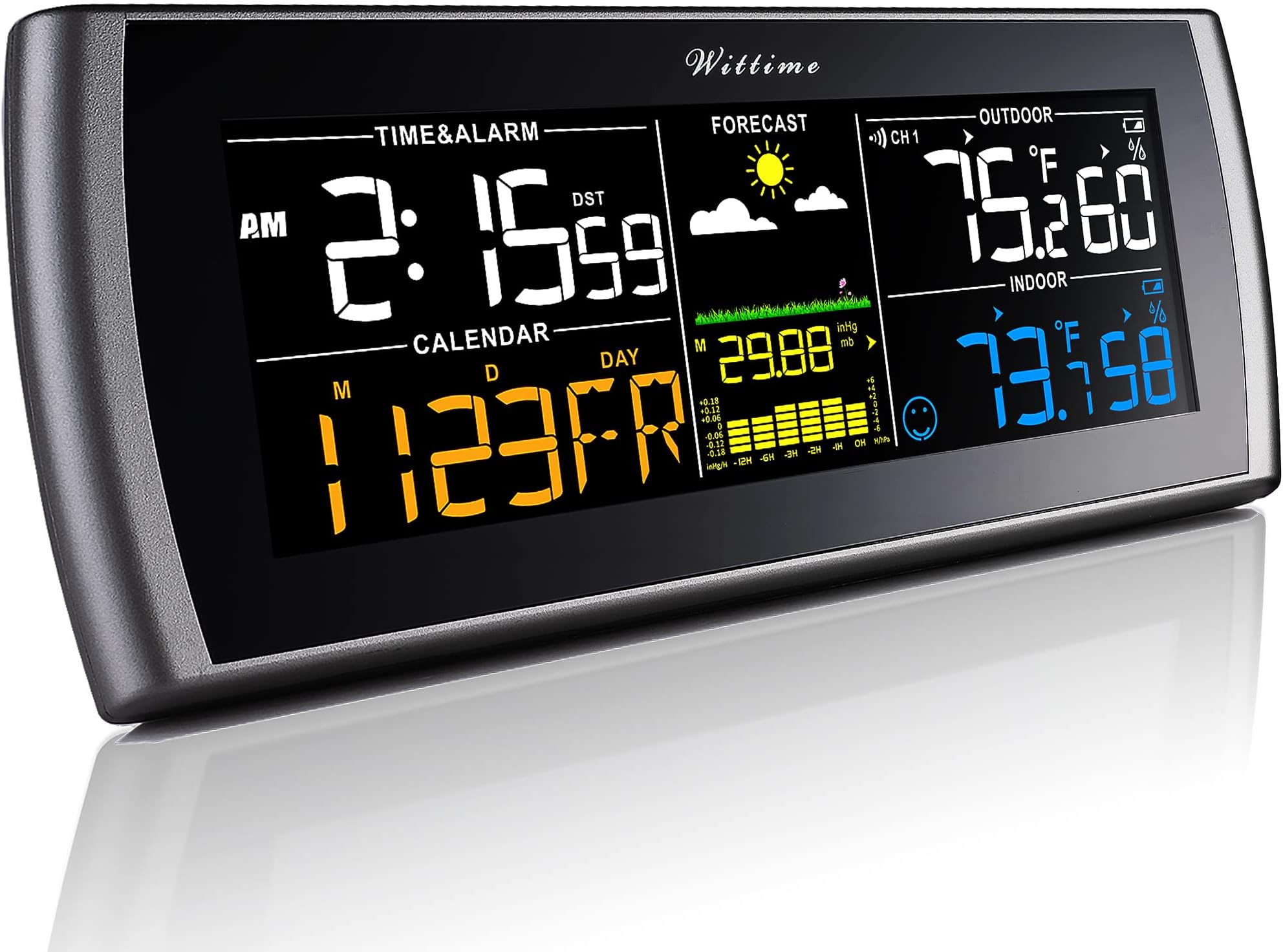 Amazon.com : Weather Station Wireless Indoor Outdoor Thermometer, Color ...