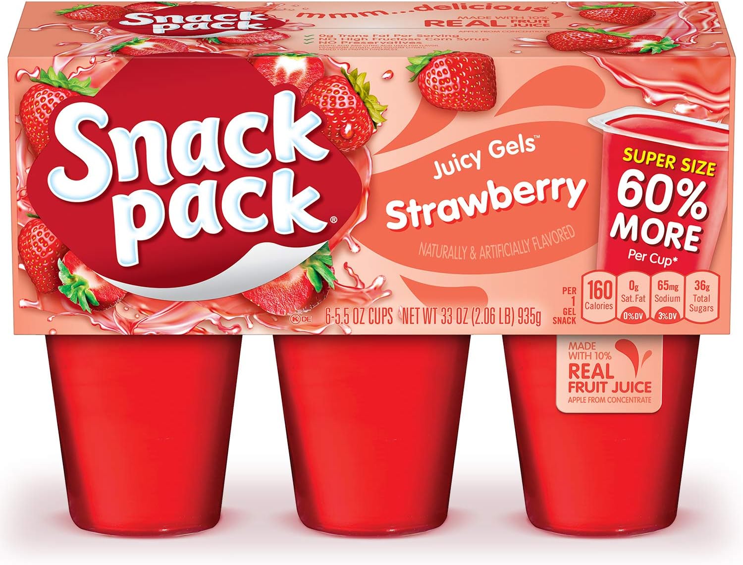 Amazon.com : Super Snack Pack Strawberry Juicy Gels, 6 Count, 8 Pack ...