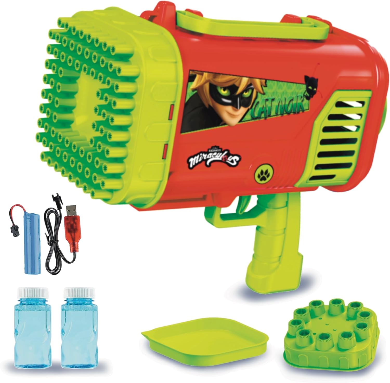 Amazon.com: Miraculous Ladybug Ultimate Bubble Blaster, 80 Holes ...