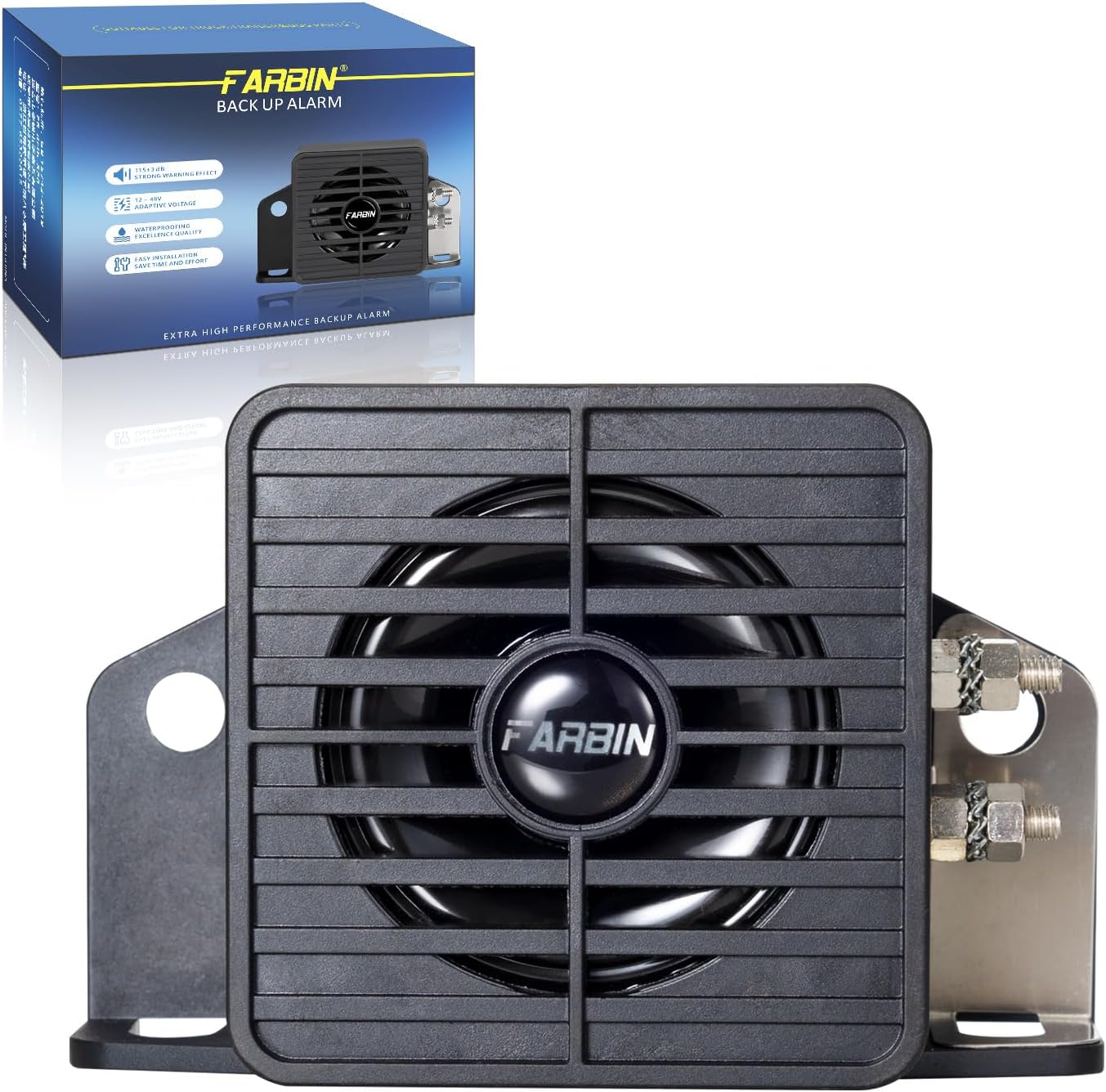 Amazon.com: FARBIN Truck Back up Alarm 105dB 12V-48V Car Reverse Alarm ...