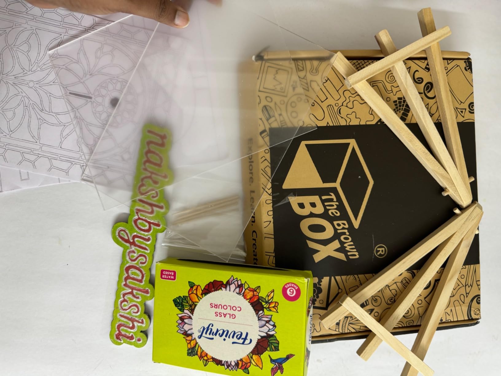 The brown box-Glass Painting kit,Glass for Glass Painting with Designs ...