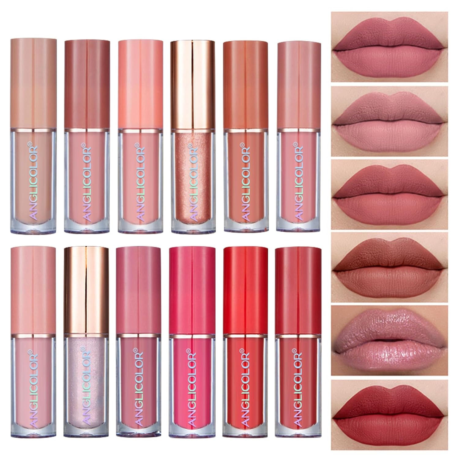 Amazon.com : Anglicolor Matte Liquid Lipstick Set,Waterproof Long ...