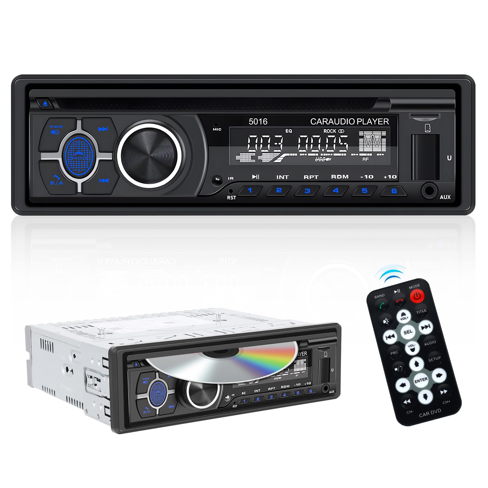 Amazon.com: Single Din Car Radio CD Player,Car DVD Player with ...