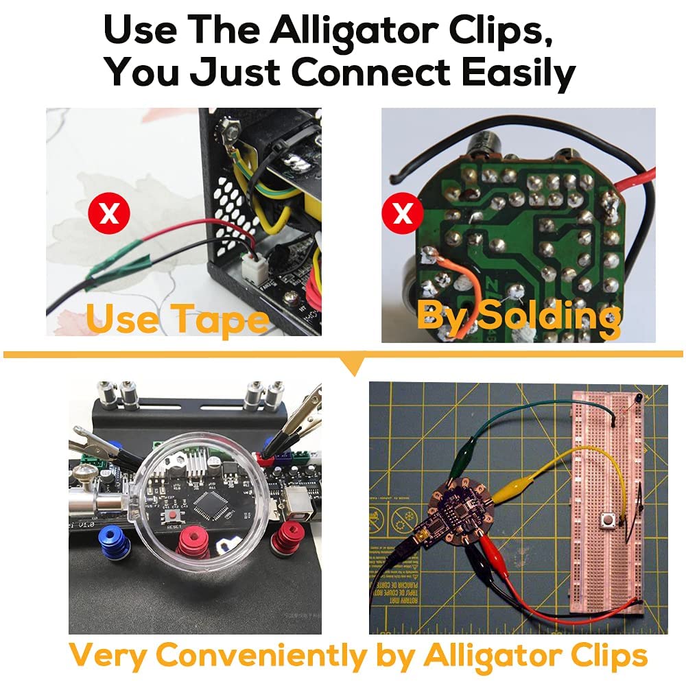 Snapklik.com : 40PCS Premium Alligator Clips Electrical, Crocodile ...