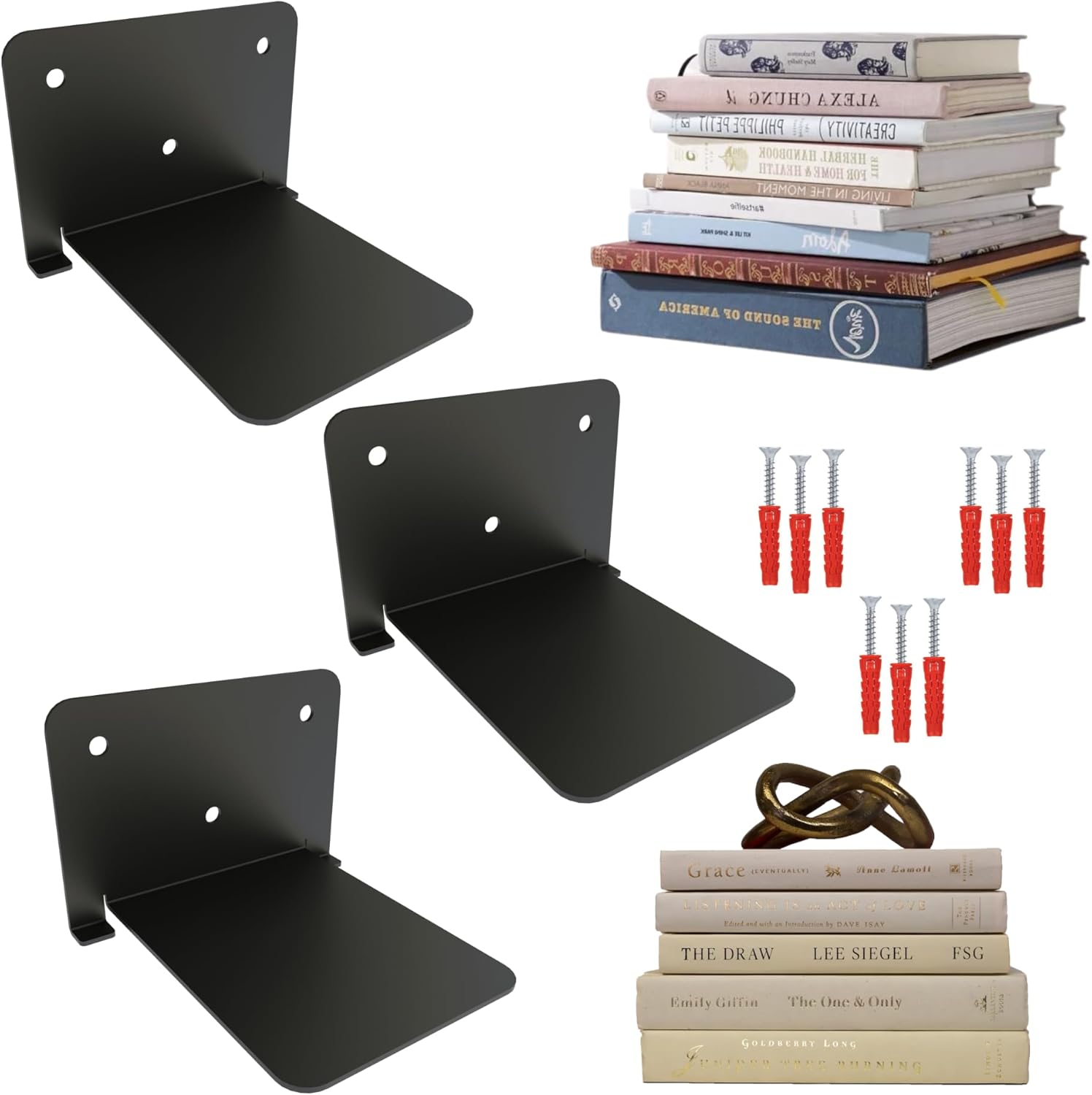 CF Fasteners Floating Bookshelf, Invisible Bookshelves, Hidden Book ...