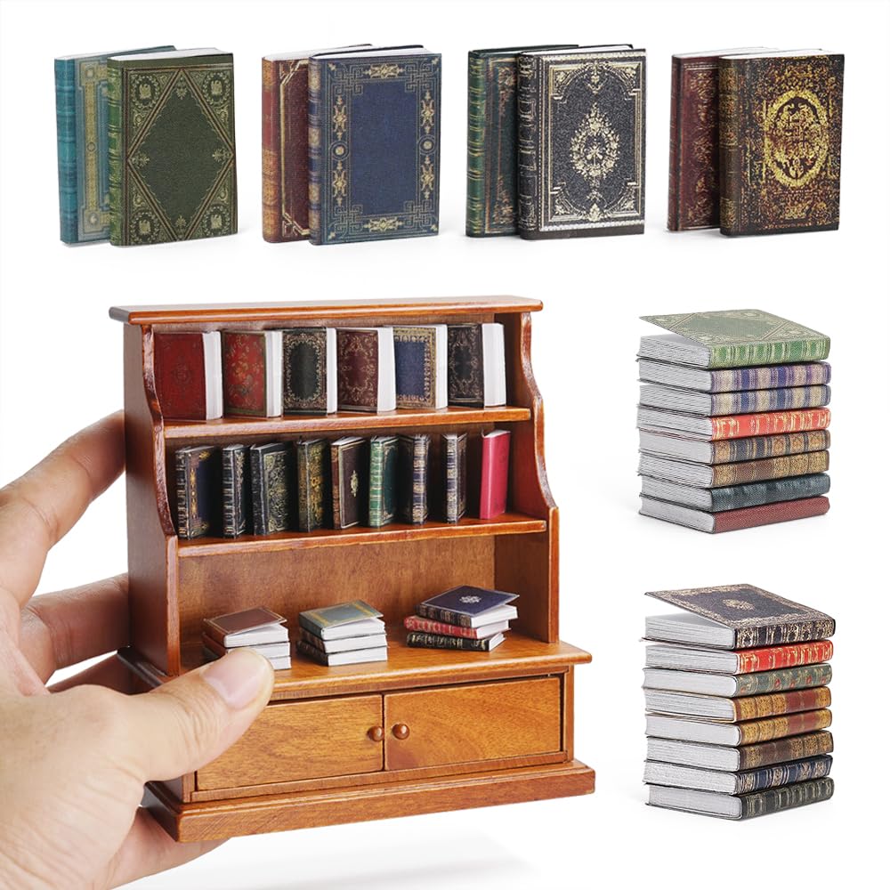Odoria Dollhouse Bookcase with Books Miniature: 49Pcs 1/12 Scale ...