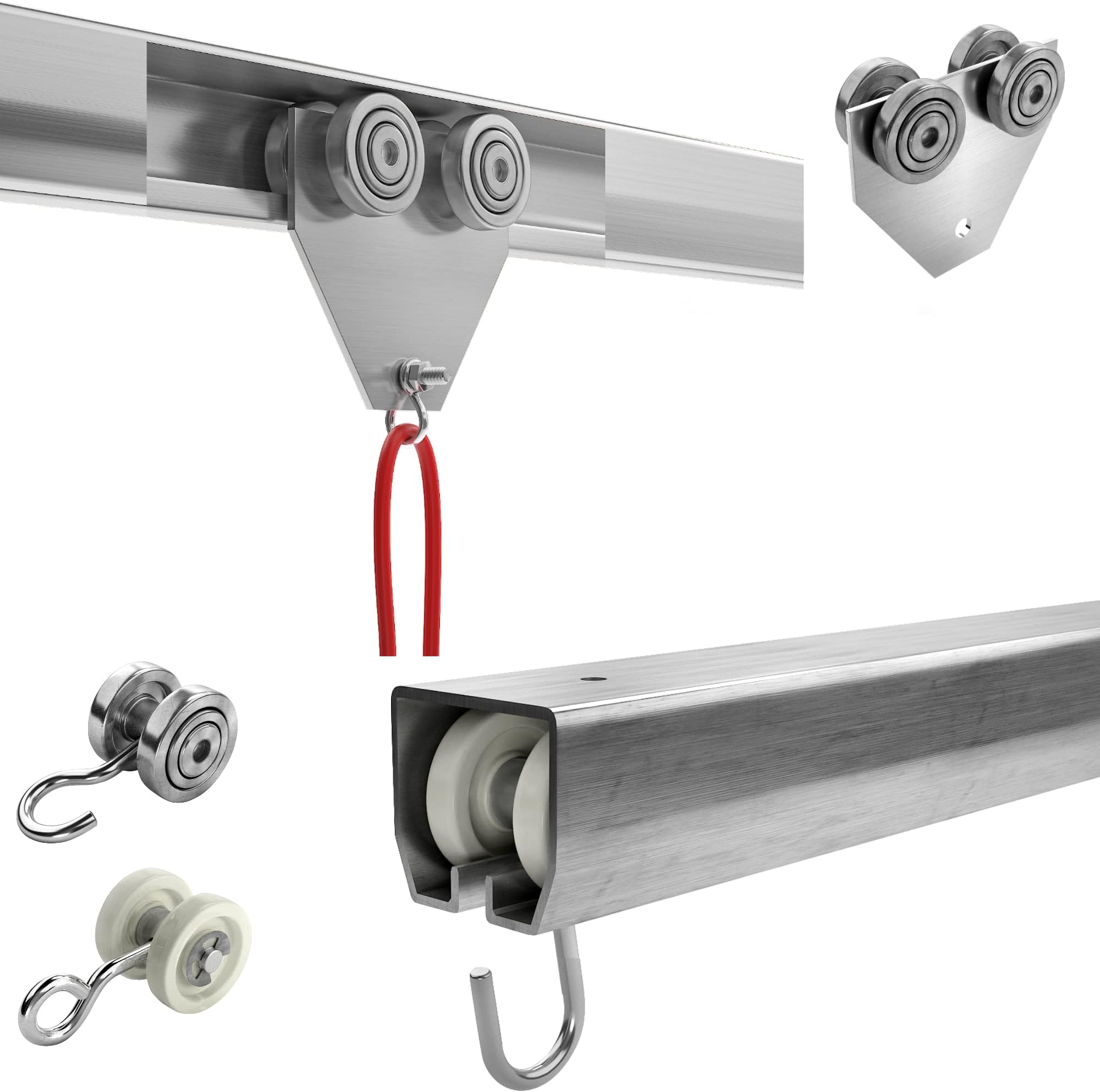 Amazon.com: AKON Curtain Track Ceiling Trolley Track System| Steel ...