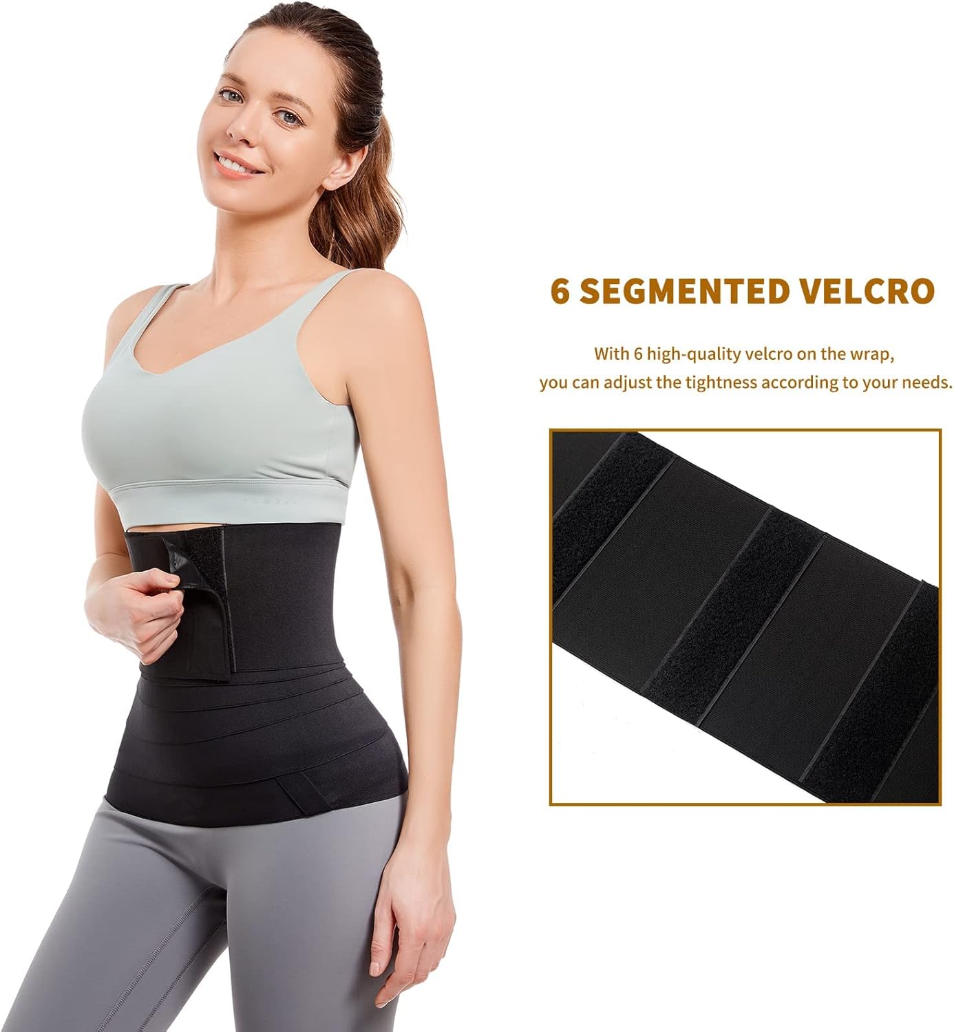 CINDOU Waist Trainer For Women Plus Size Band Waist Wrap for Stomach ...