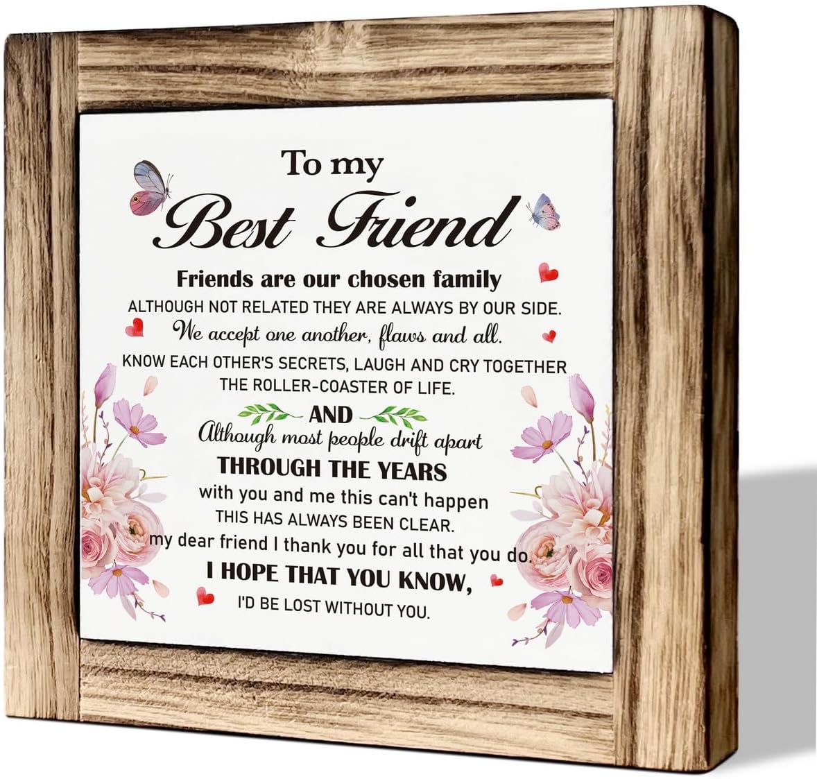 Amazon.com: Friendship Decor Sign, Rustic Wooden Tabletop Decor Sign ...