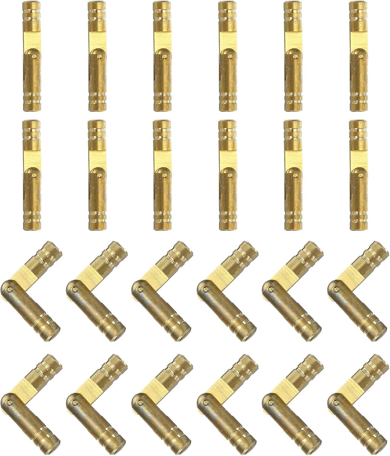 uxcell Invisible Brass Barrel Hinges, 24pcs 5x30mm Brass Concealed ...