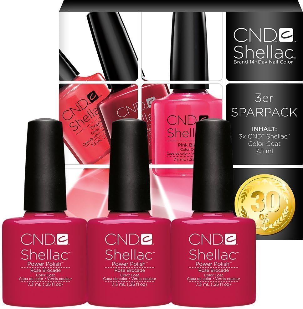 CND Shellac UV/LED Power Polish, Rose Brocade 7.3 ml - Pack of 3 ...