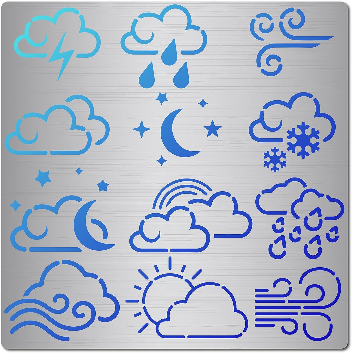 Amazon.com: GORGECRAFT 16cm Weather Metal Stencil Cloud Templates ...