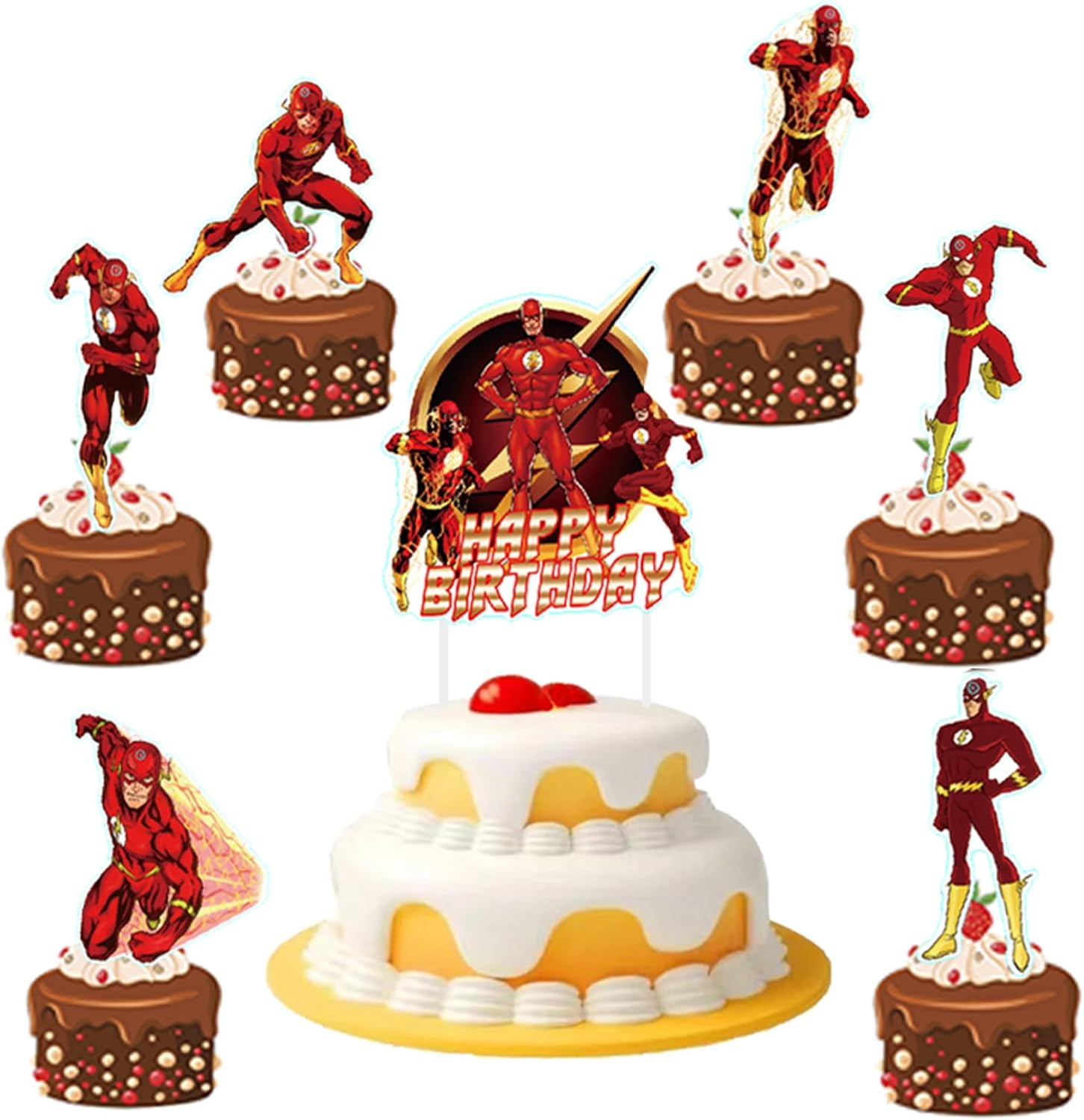 Amazon.com: 25PCS Children Cake Toppers Cupcake Toppers Cake ...