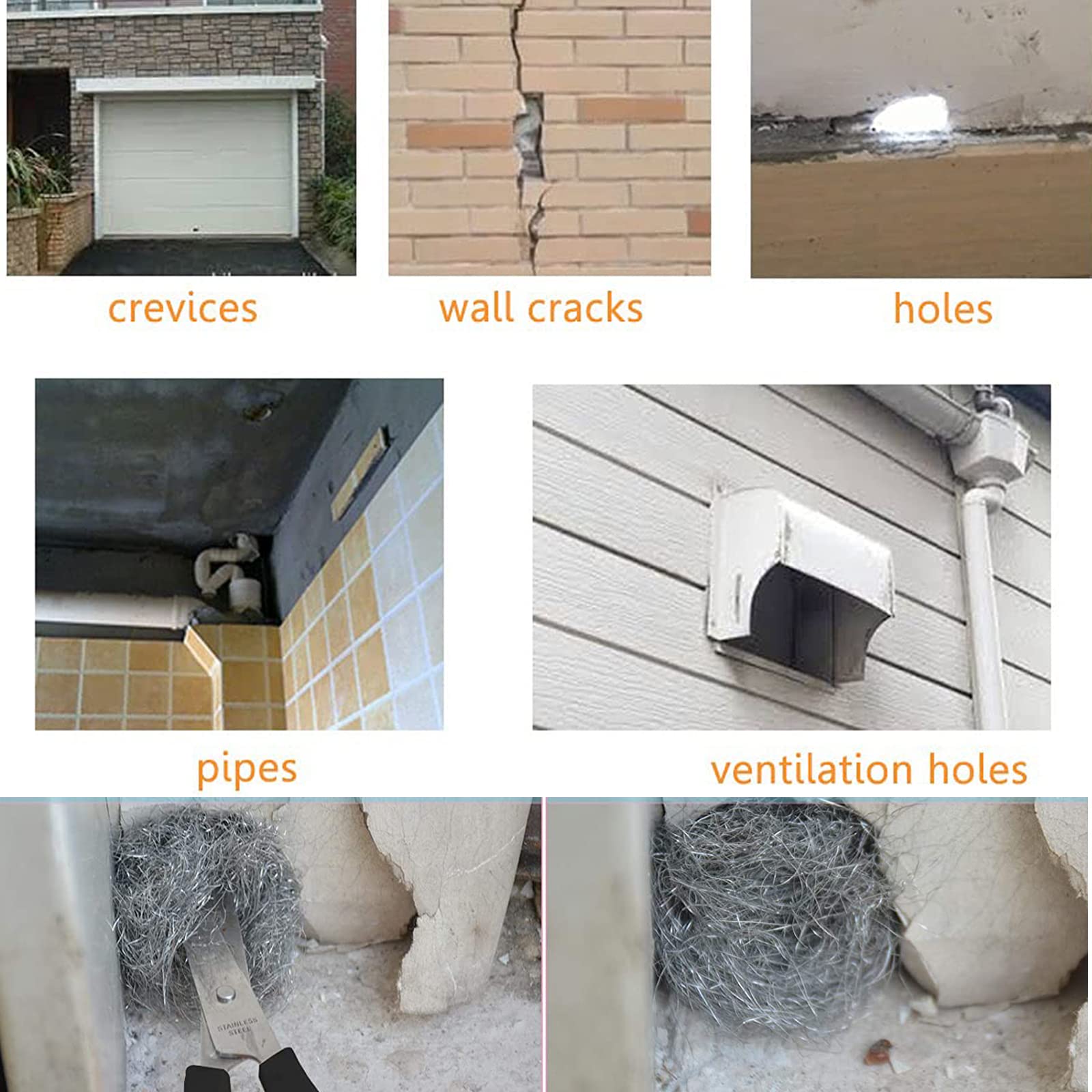 Snapklik.com : Steel Wool Mice Control Pads & Rodent Barrier Kit