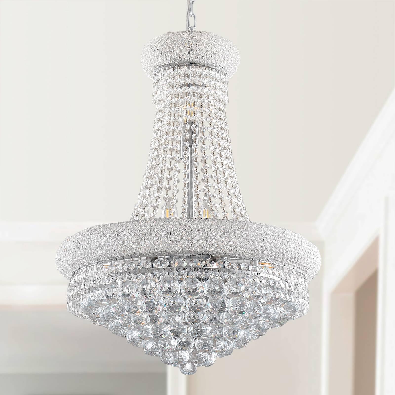 LIZZTREE Modern Empire Style K9 Crystal Chandeliers Light - D19.6 inch ...