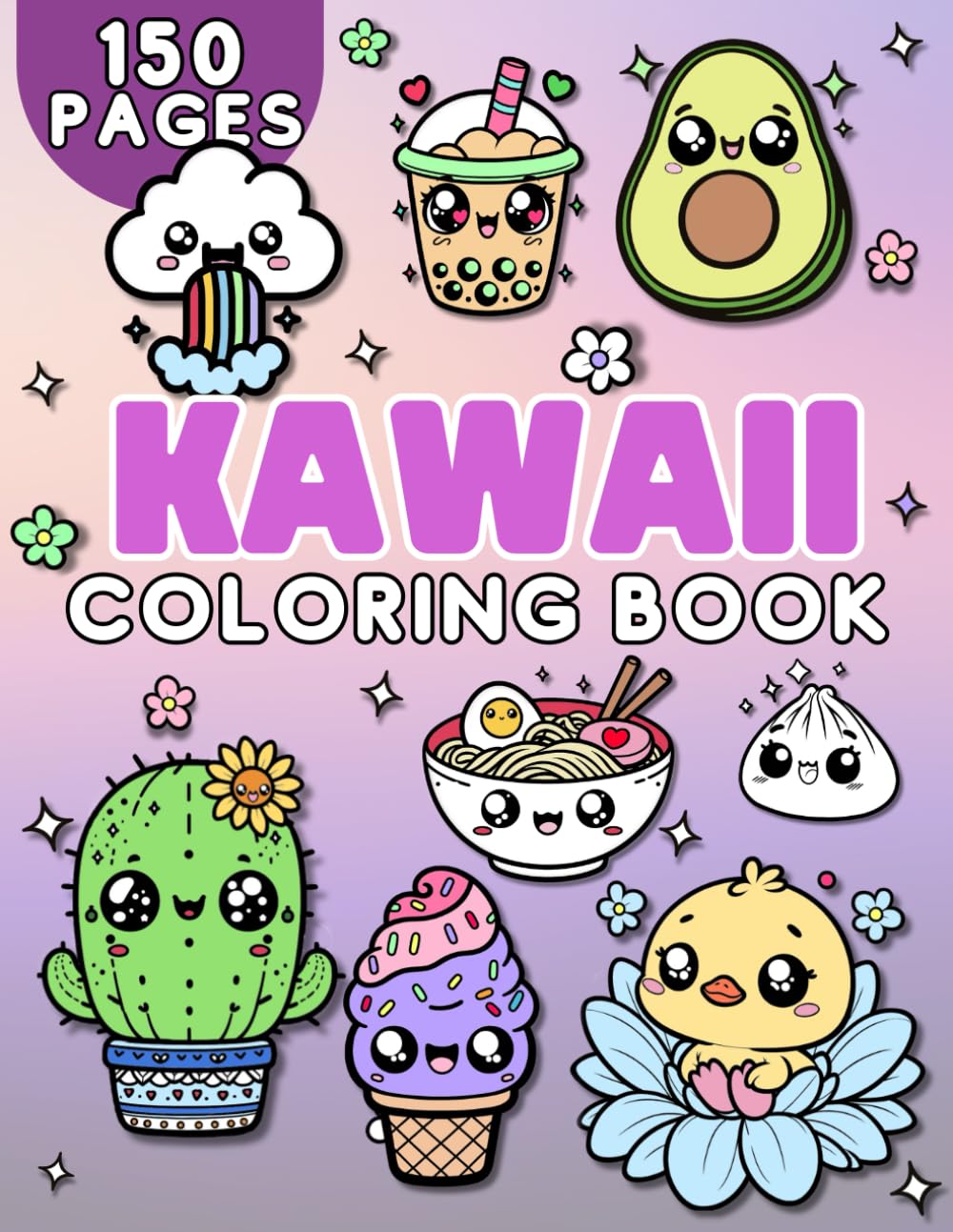 Amazon.com: Kawaii Coloring Book: for kids, 150 Cute Coloring Pages ...