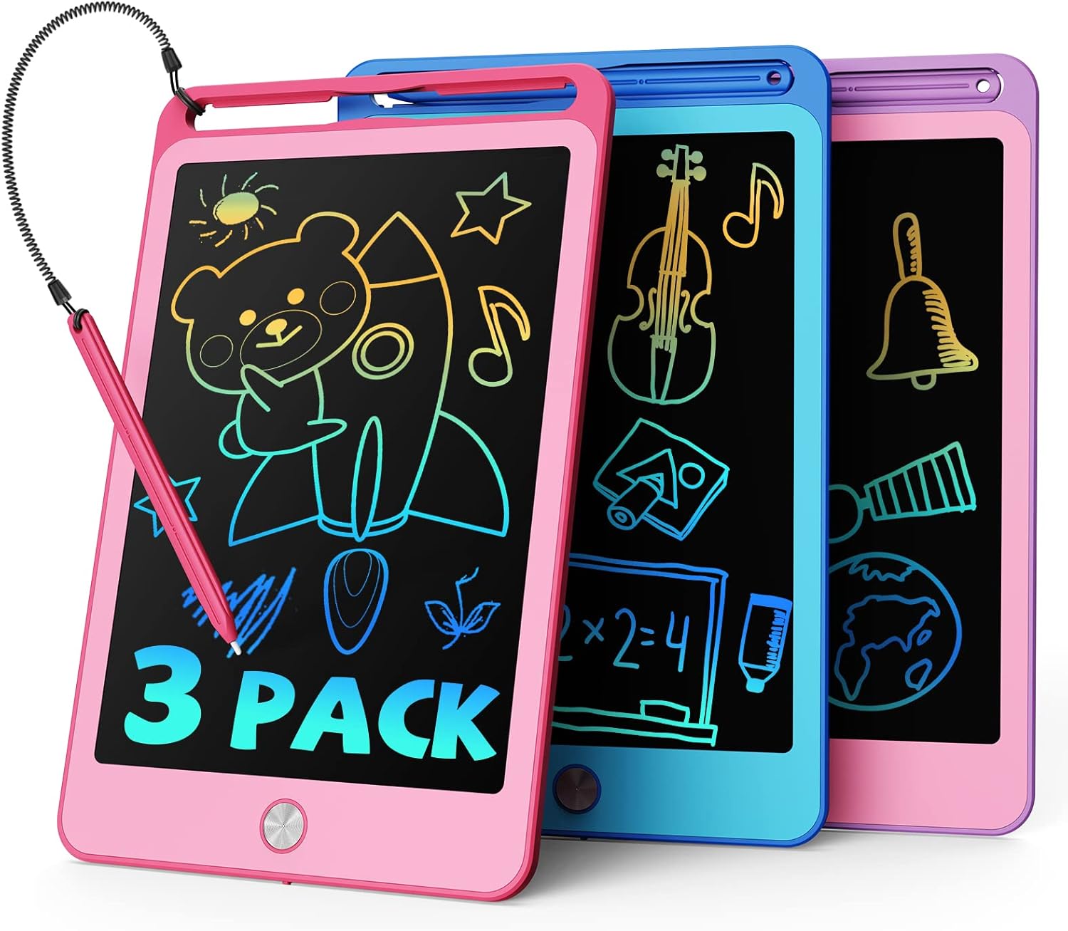 Amazon.com : TEKFUN 3 Pack LCD Writing Tablet for Kids, 8.5 Inch Blue ...