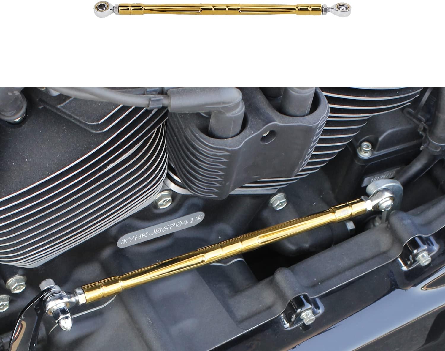 POWER JAMES Gold Shift Linkage Rod Clutch Shifter Fits Harley Davidson ...