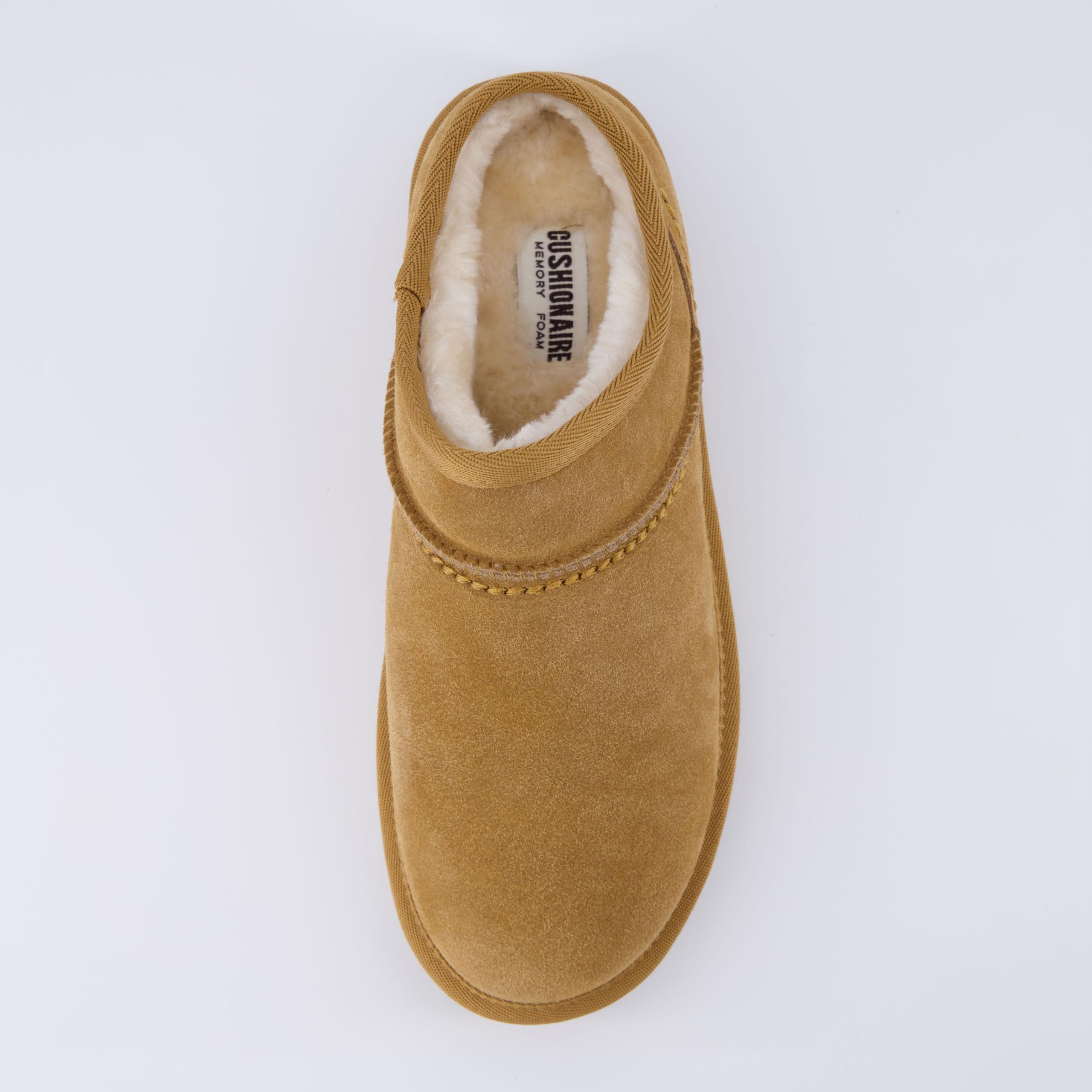 Snapklik.com : CUSHIONAIRE Womens Hilo Genuine Suede Cozy Mule +Memory Foam